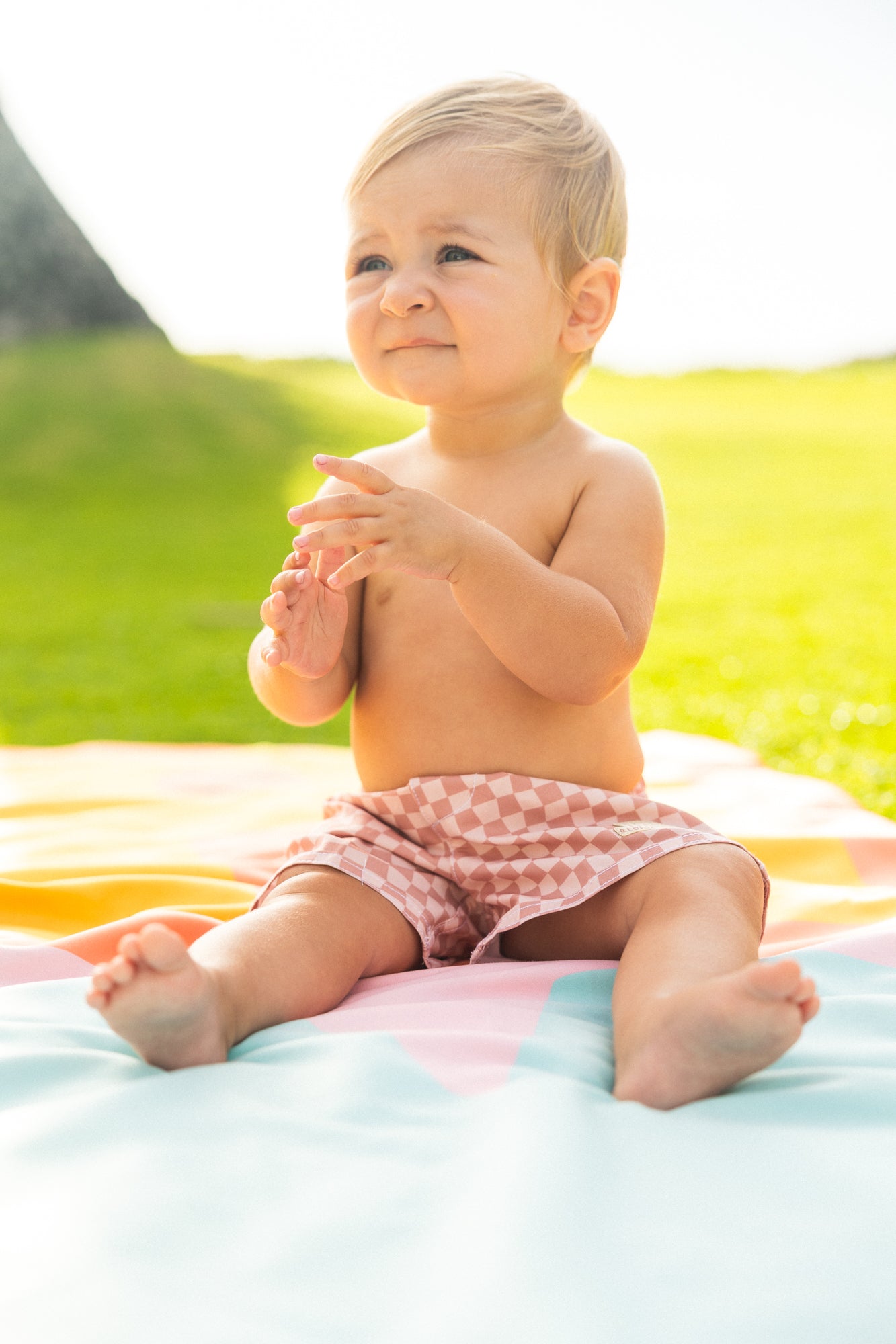 Wavy Check Baby Kine Boardshorts - Mauve – Aloha Exchange