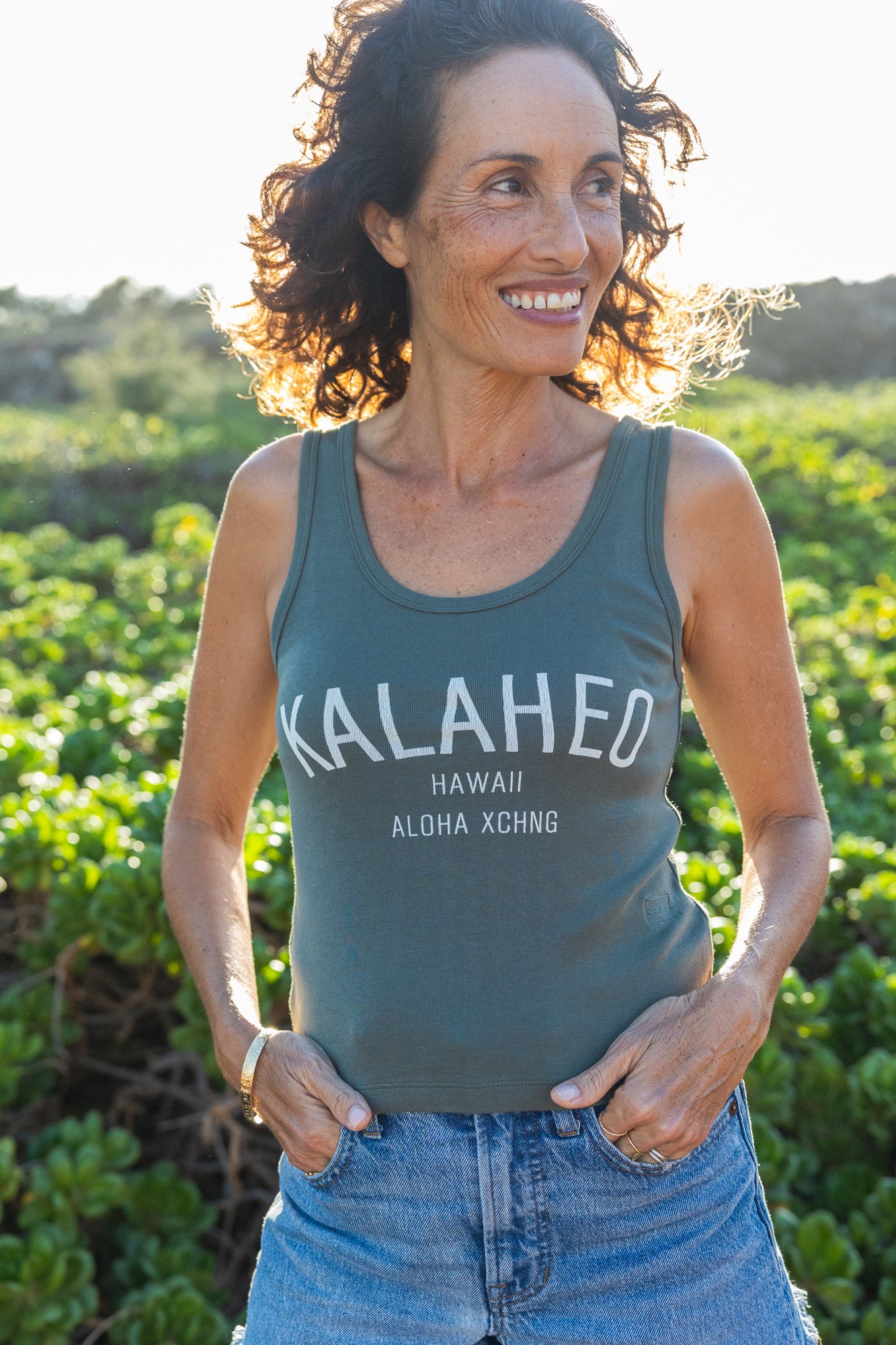 Kalaheo – Women’s Cotton Tank from Kauai | Aloha XCHNG – Aloha Exchange